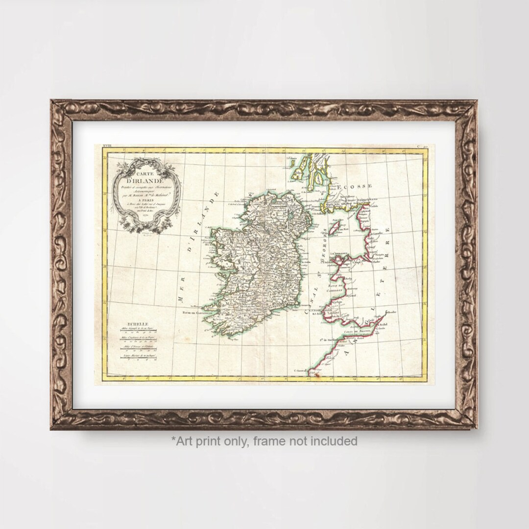 IRELAND Irish Country Map Chart ART PRINT Year 1771 Vintage Antique ...