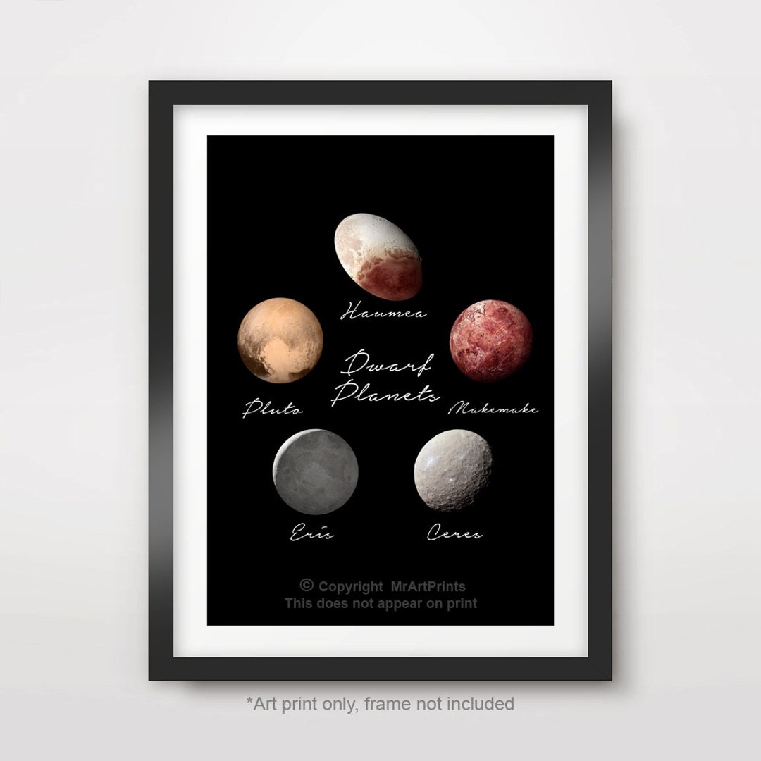 Dwarf Planets Chart ART PRINT Celestial Outer Space Galaxy Poster Wall ...