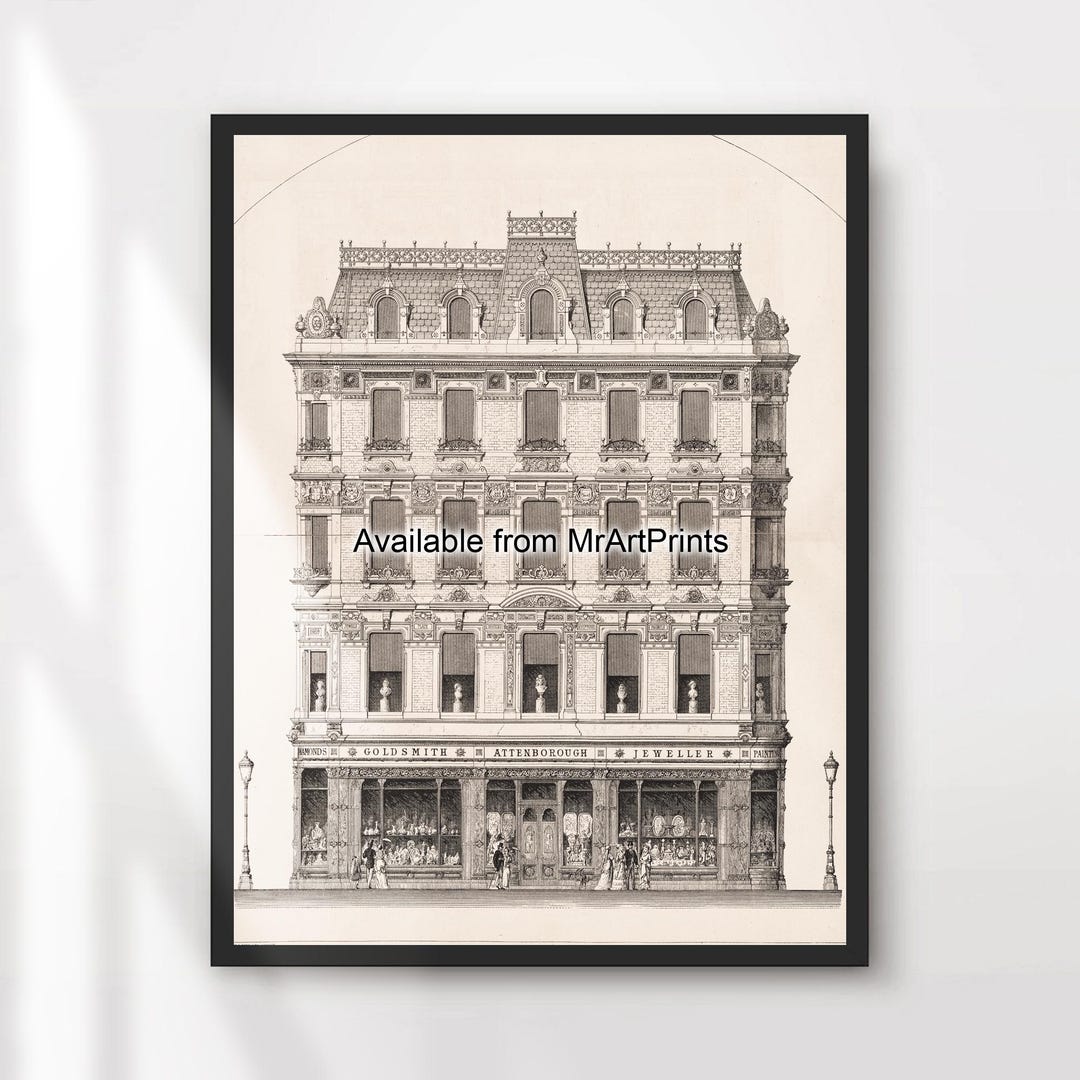 Vintage Building Architectural Diagram Illustration Architect Drawing ...