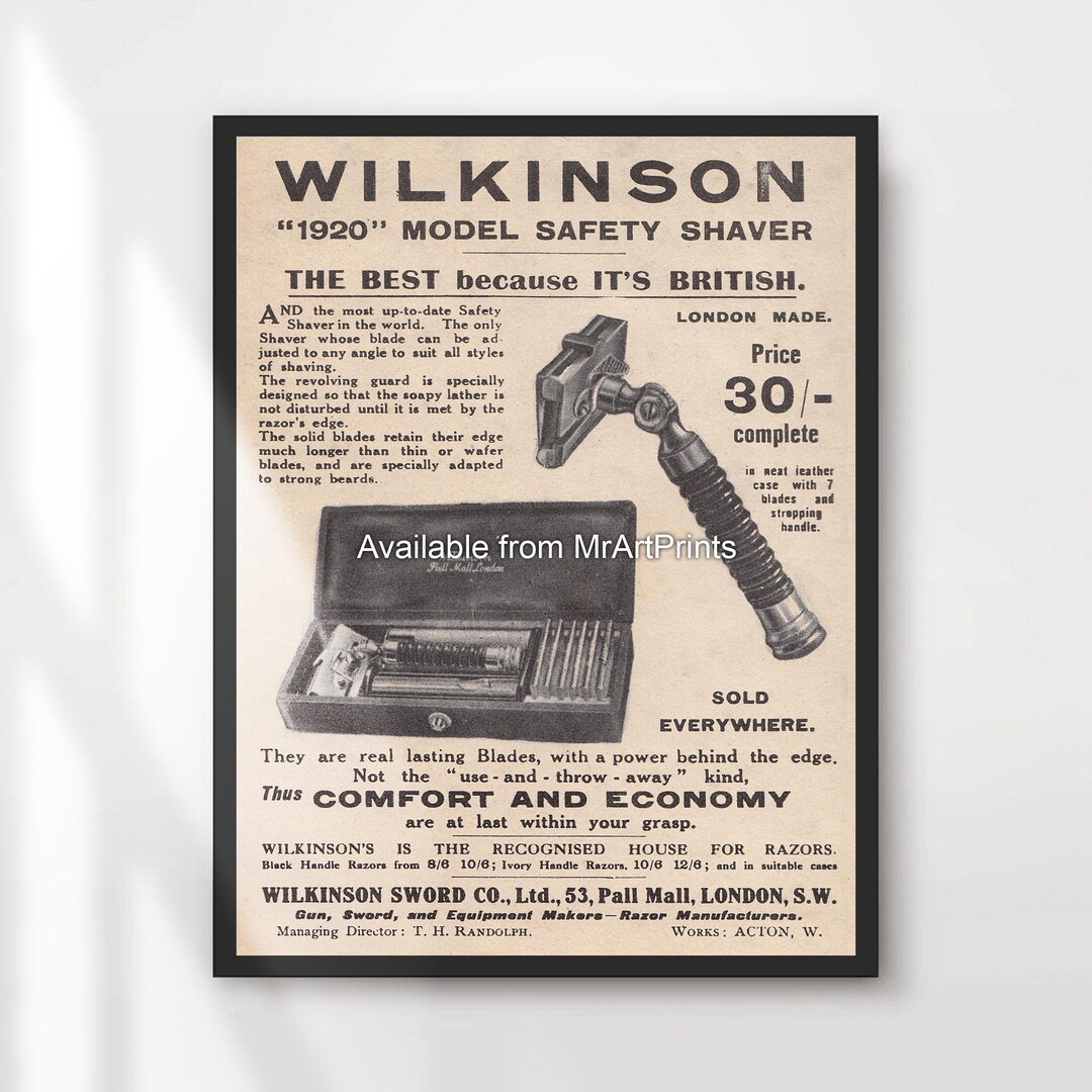 Victorian Mens Shaving Shaver Shave Razor Bathroom Vintage Adverts ...