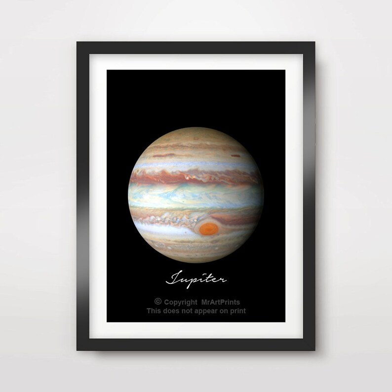 Planet JUPITER ART PRINT Celestial Outer Space Galaxy Poster - Etsy