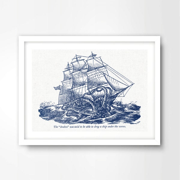 Sea Monster Print - Etsy