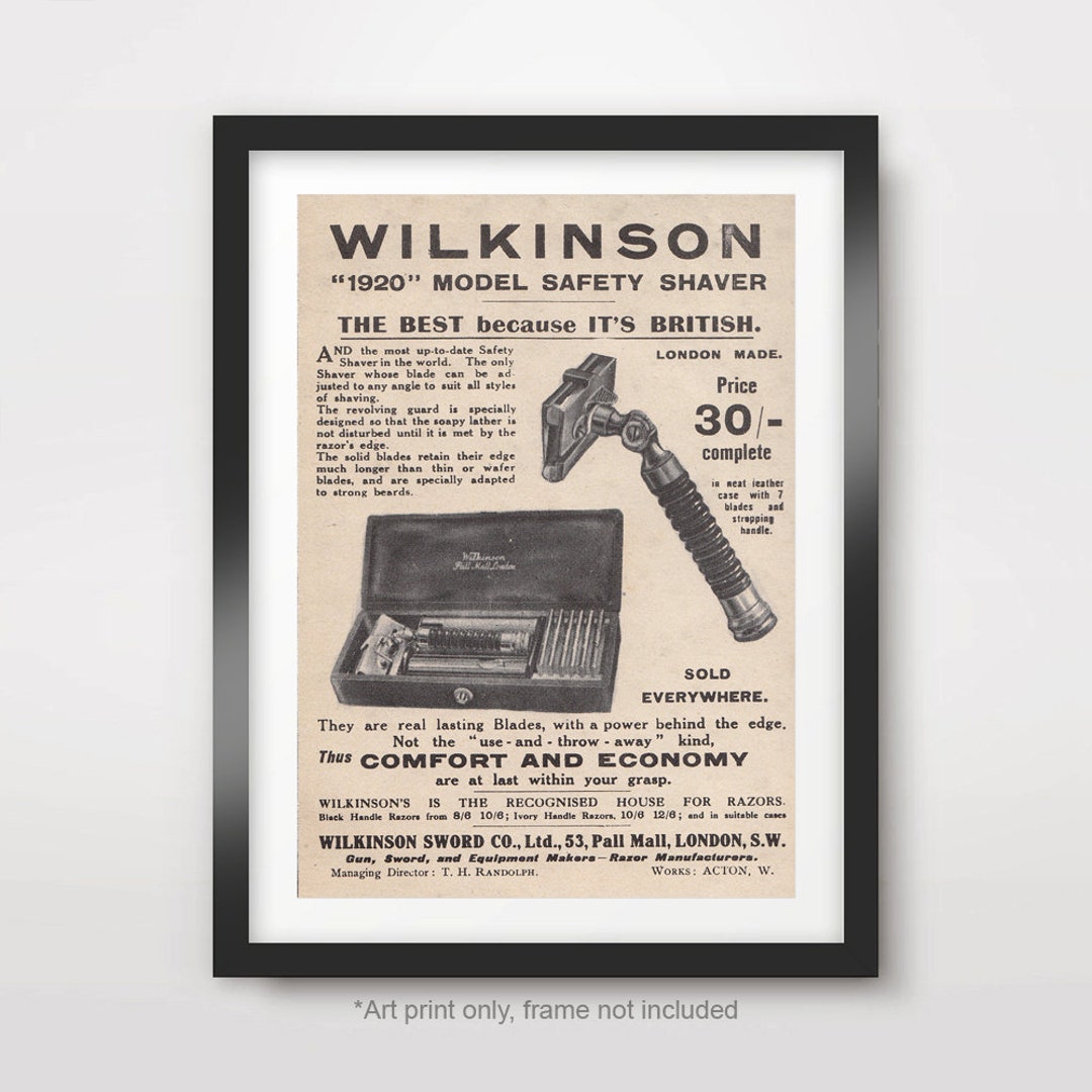 Men's Shave Shaving Vintage Advert Advertising BATHROOM ART PRINT ...