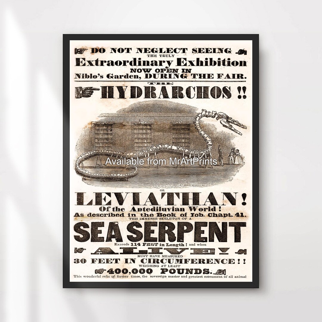 Sea Serpent Vintage Art Wall Picture Poster Print Decor Leviathan ...