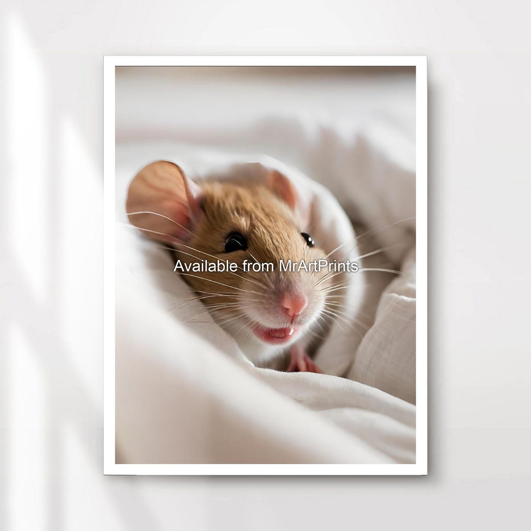 Sleeping Rat Art Print – Cozy Bedroom Wall Decor Poster - Etsy