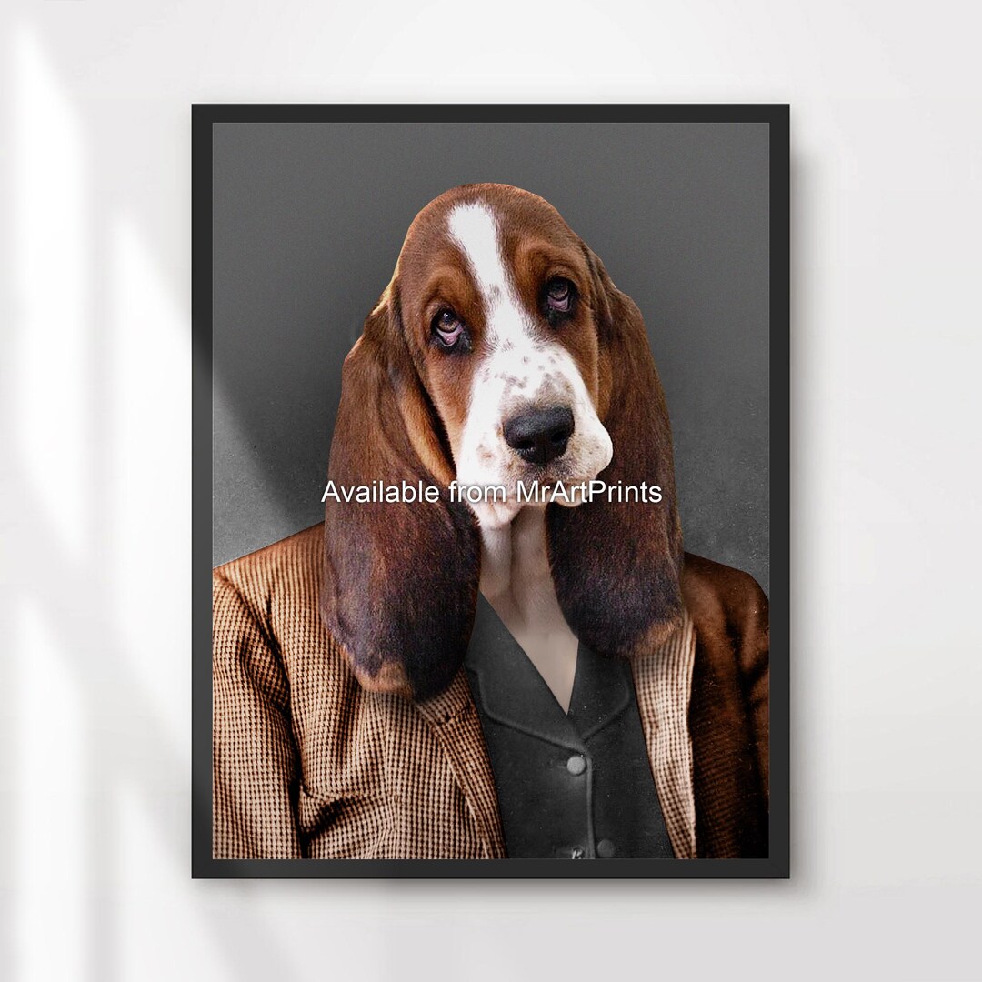 Basset Hound Dog Portrait Art Print Wall Picture Decor Poster Fun Funny ...