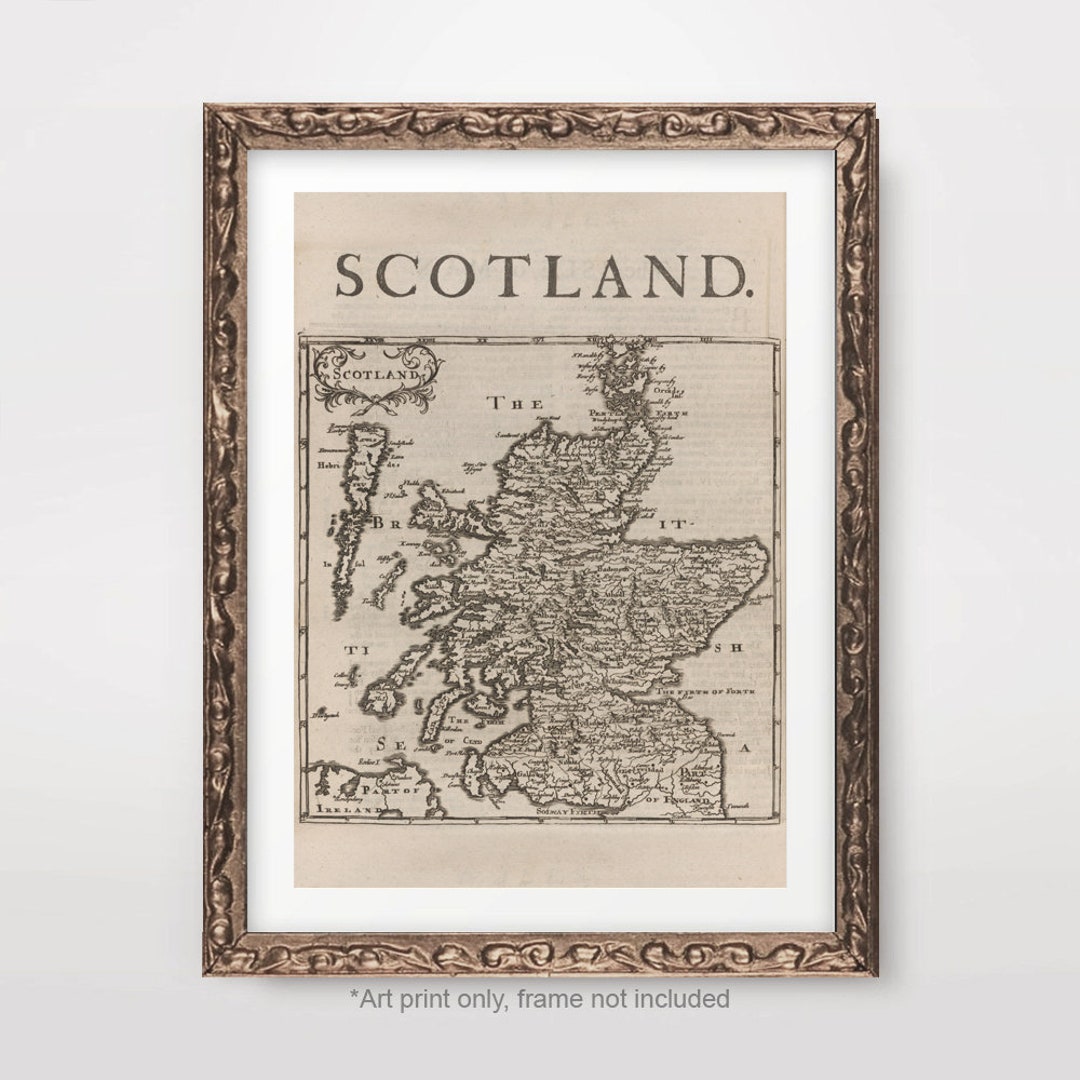 SCOTLAND Scottish MAP Chart Art PRINT Vintage Antique Poster Wall ...