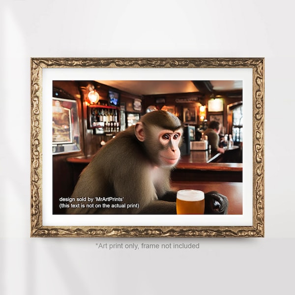 Monkey Alcohol Poster - Etsy
