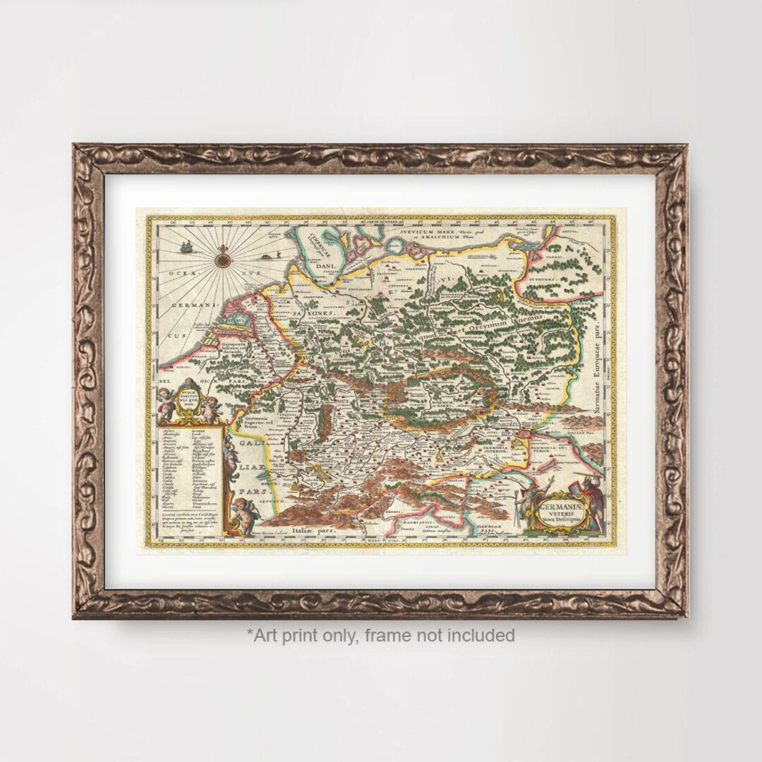 GERMANY German Country Map Chart ART PRINT Year1657 Vintage Antique ...