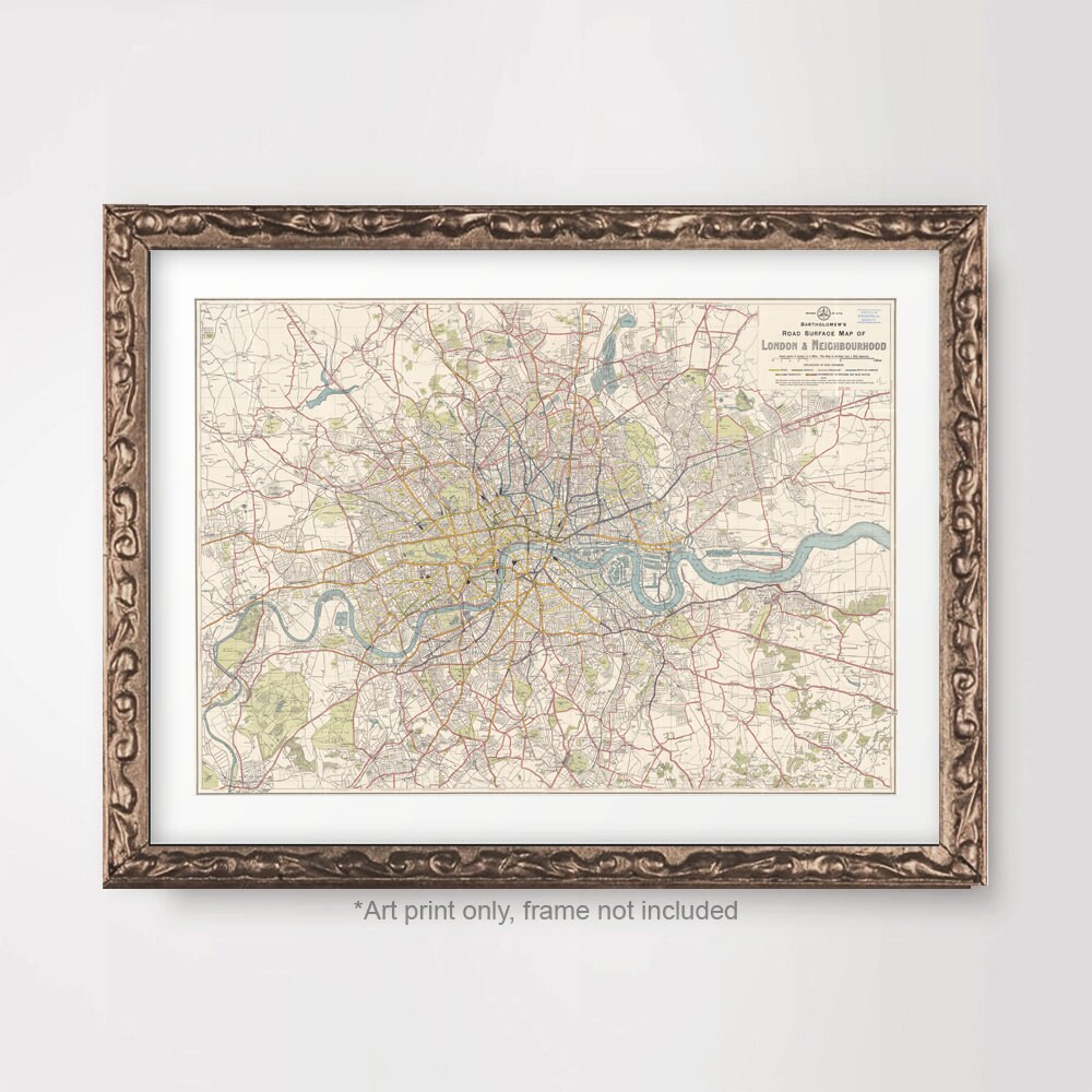 LONDON City Map Chart Art PRINT Year 1906 Vintage Antique | Etsy
