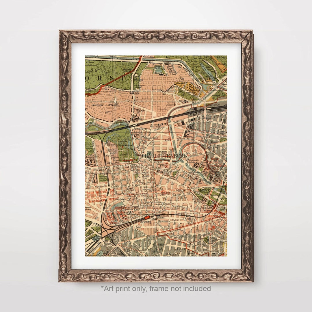 BERLIN CHARLOTTENBURG WILMERSDORF Map Art Print Vintage - Etsy
