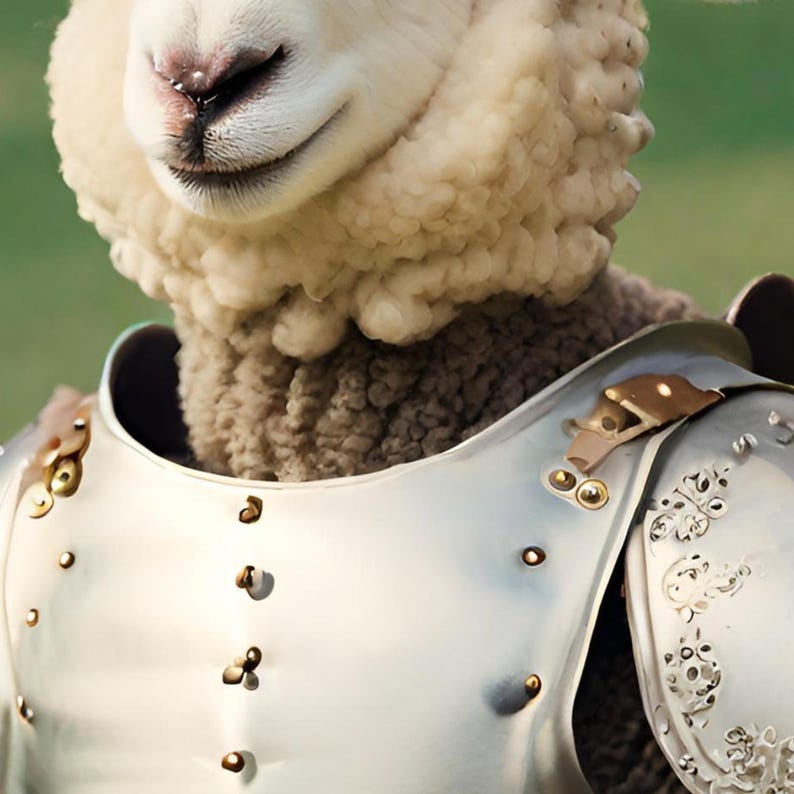 Medieval Knight Sheep Art Print, Quirky Animal Portrait - Etsy