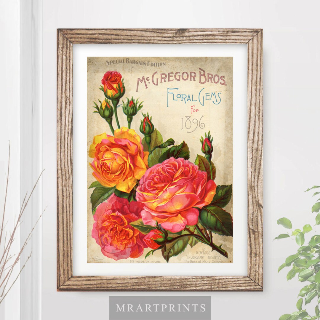 VINTAGE FLOWERS Art Print / Poster Roses Victorian Garden - Etsy