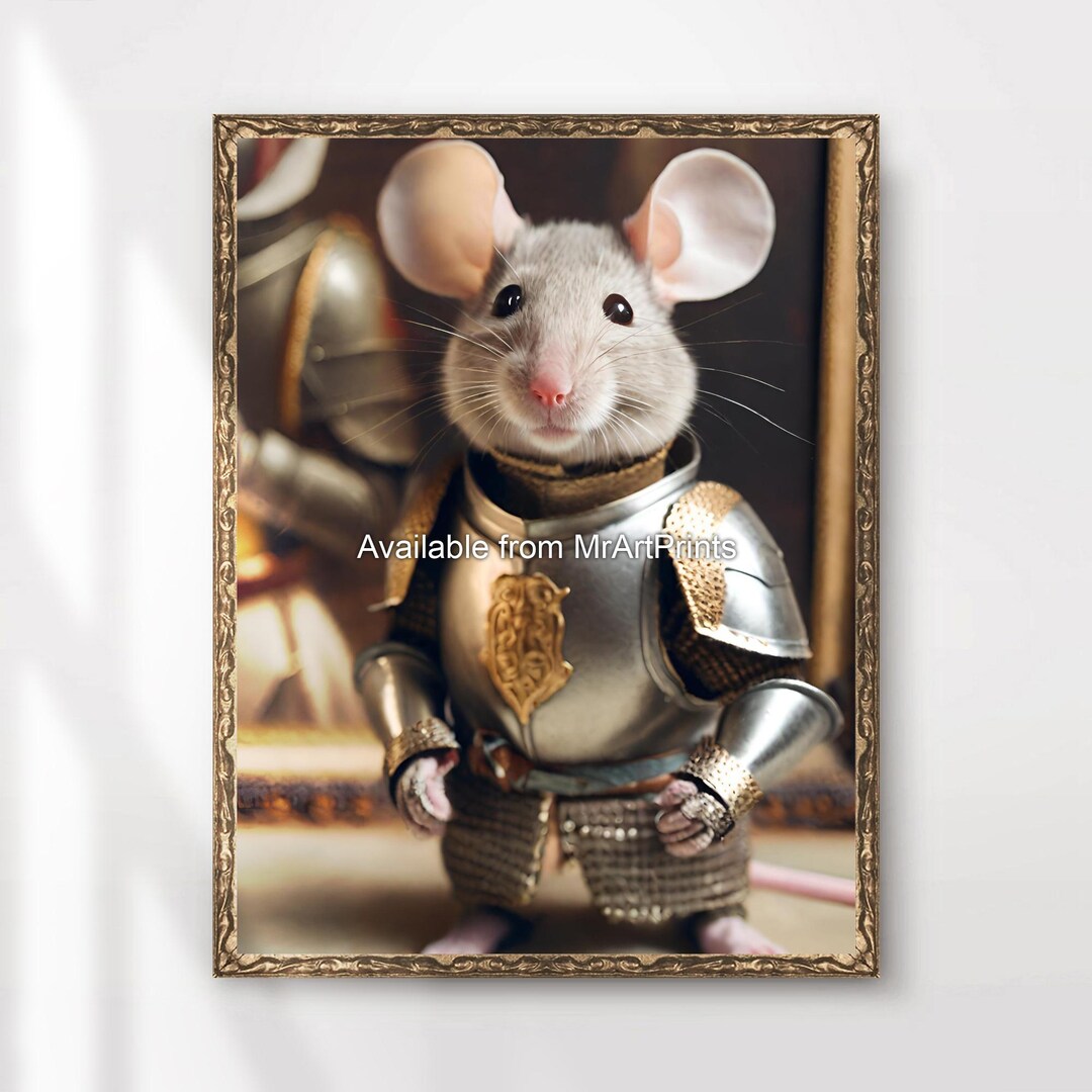 Medieval Knight Mouse Art Print | Quirky Animal Portrait - Etsy