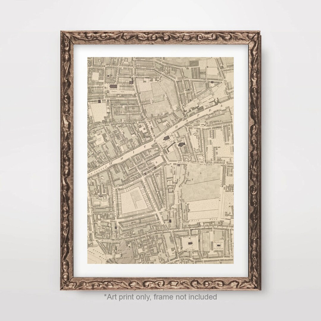 WHITECHAPEL London Road Street MAP Art PRINT Year 1799 Vintage Old ...