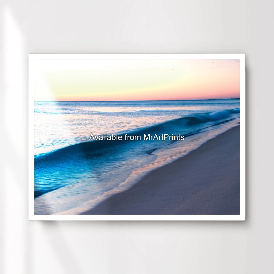 Sunset Beach Seashore Ocean Photograph Art Print Wall Picture Poster ...