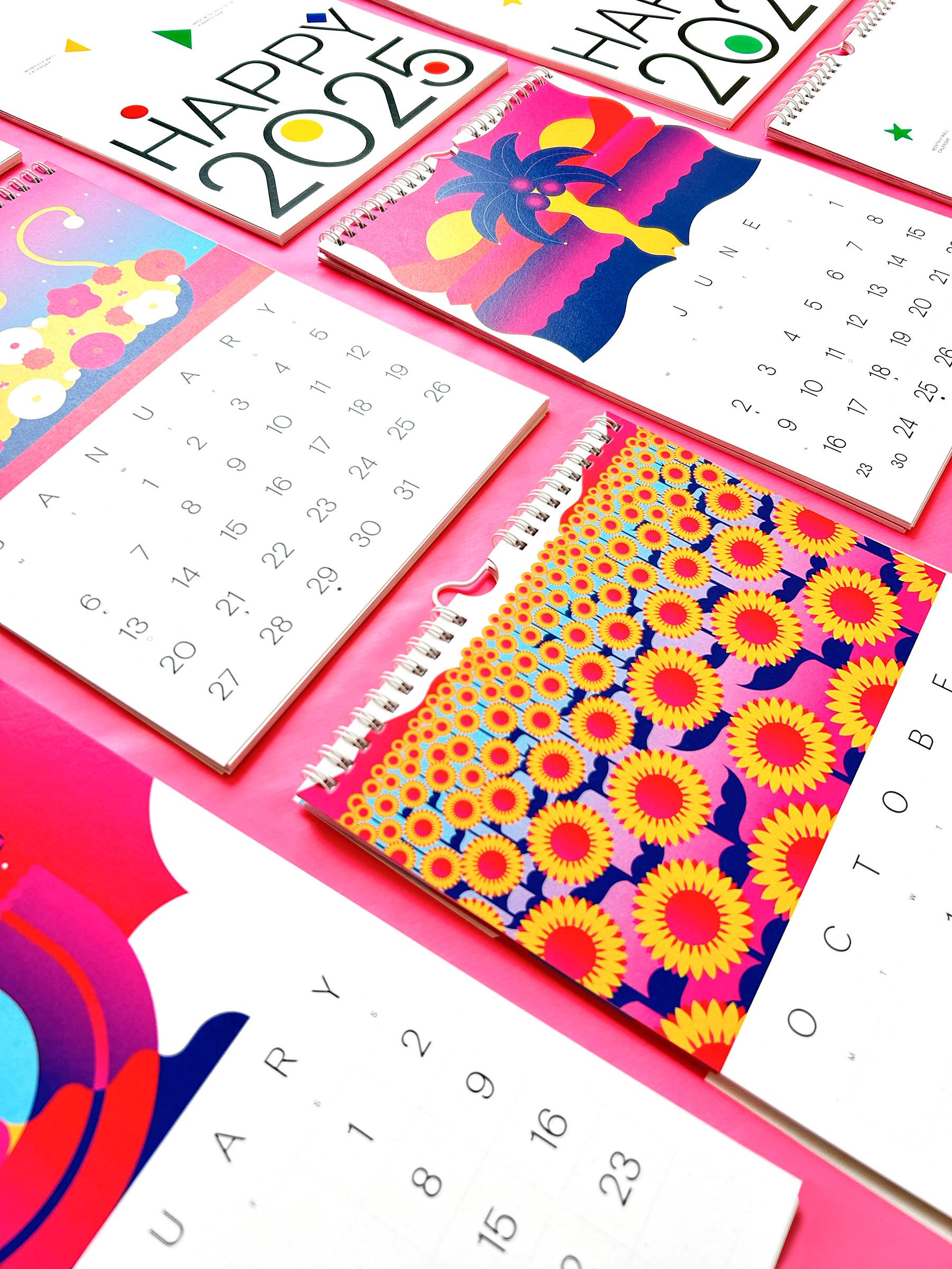 2025 Wall Calendar With Colorful Nature Inspired Illustrations — A4 - Etsy