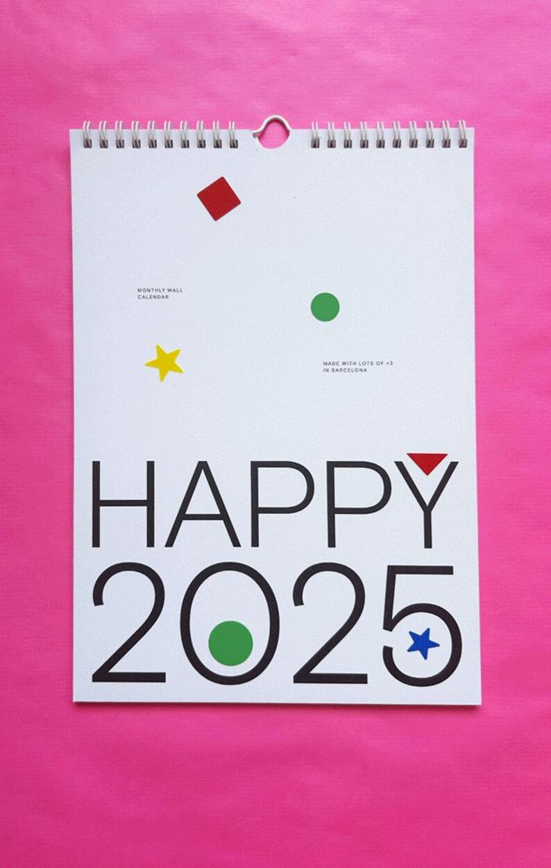 2025 Wall Calendar With Colorful Nature Inspired Illustrations — A4 - Etsy