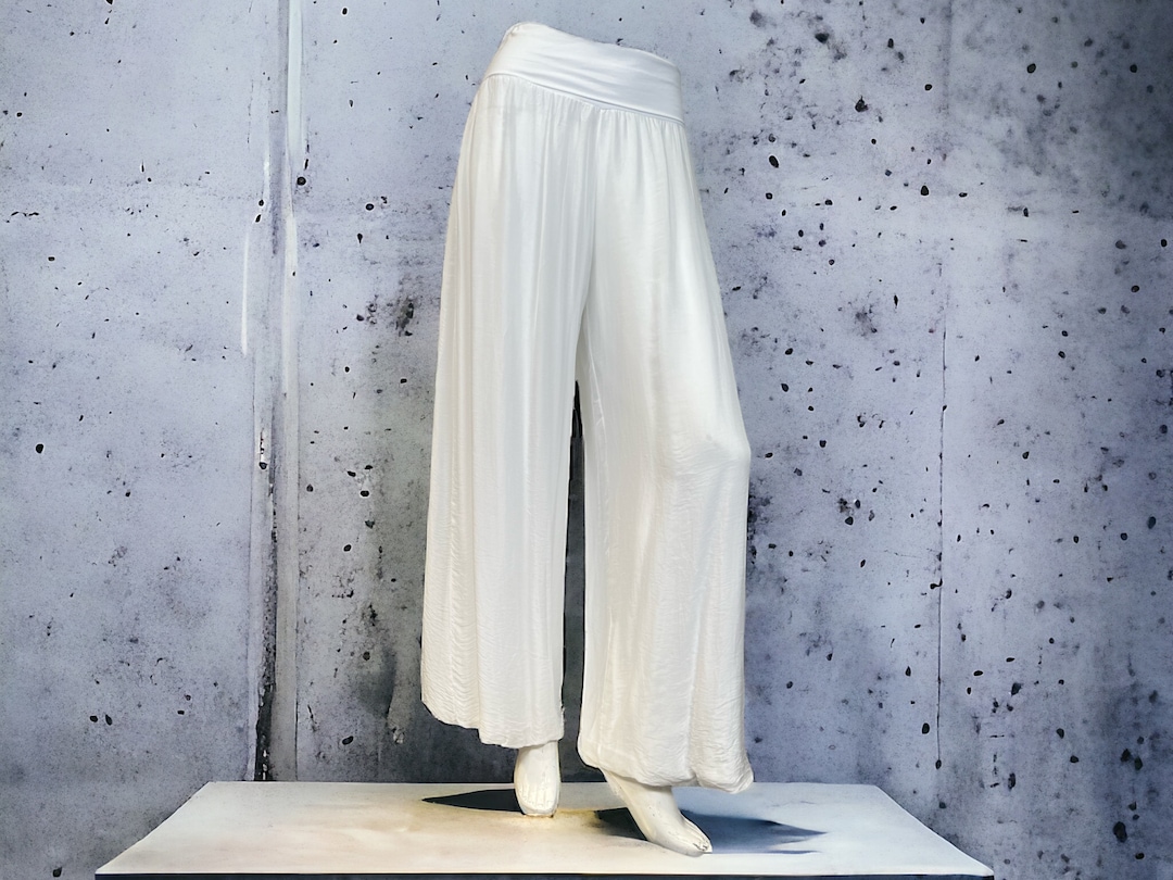Silk Wide Leg Trouser in Side Lining One Size - Etsy