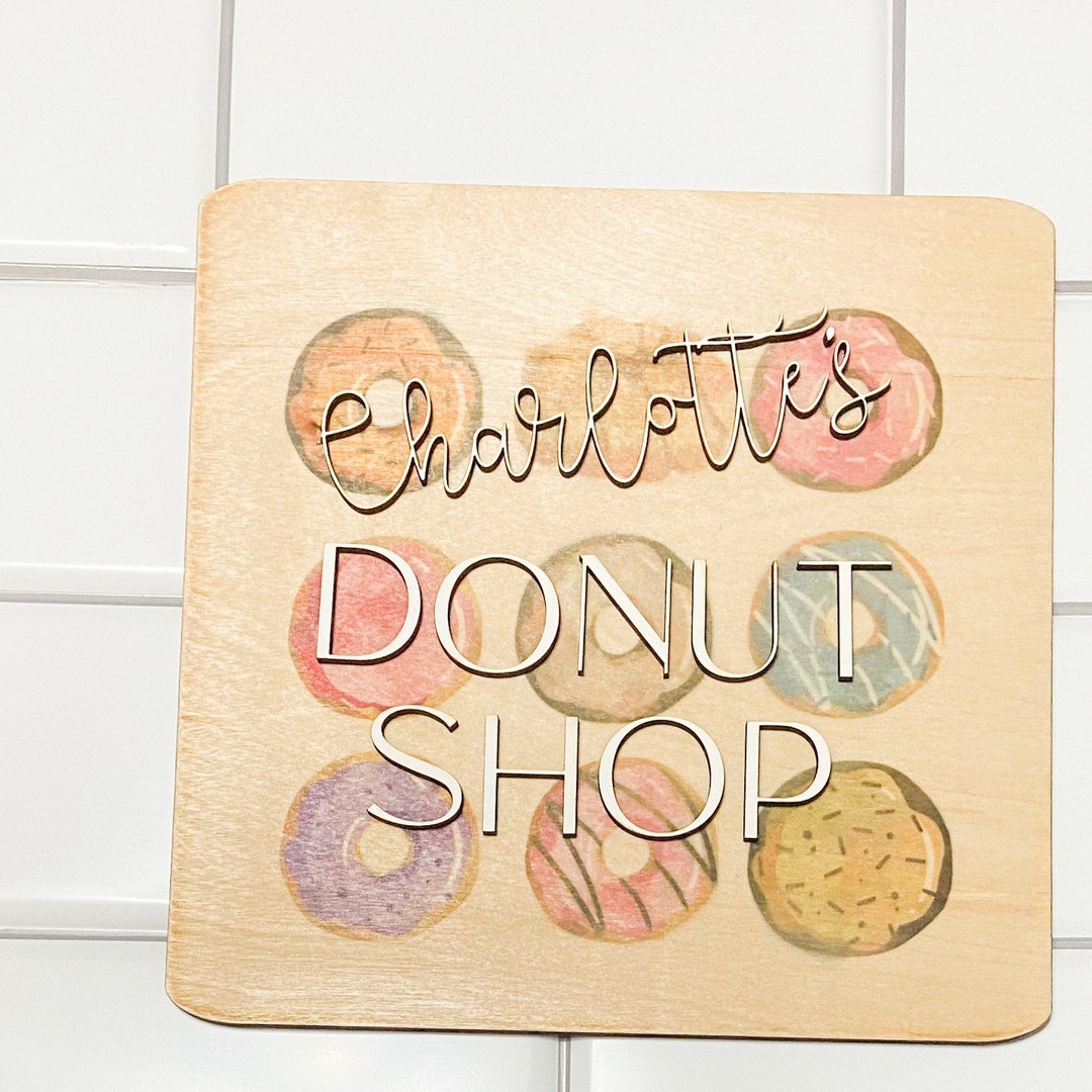 Donut Shop Sign | Play Kitchen Sign - Etsy