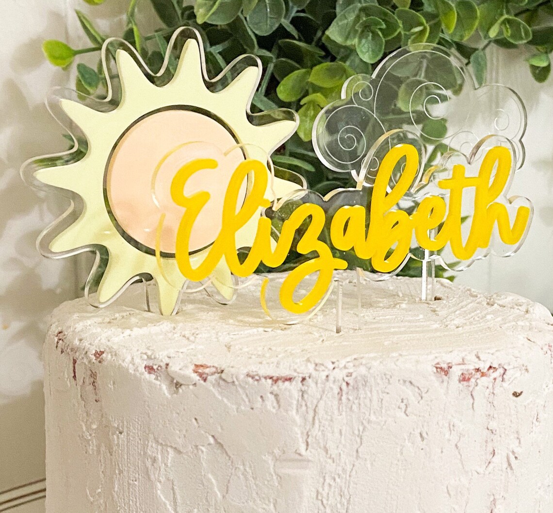 Personalized Sunshine Cake Topper - Etsy