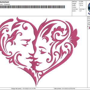 Heart Embroidery Design,5 Sizes 10 Formats,machine,couple,shape ...