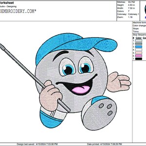 Golf Ball Embroidery Design,5 Sizes 10 Formats,machine,player,male ...