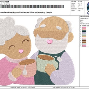 Grandparents Embroidery Design,5 Sizes 10 Formats,grand Mother,grand ...