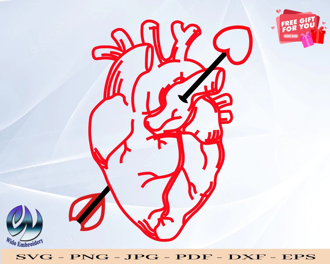 Heart Design,svg Dxf Png Eps Ai Pdf Files,gift,pes,valentine's Day,love ...