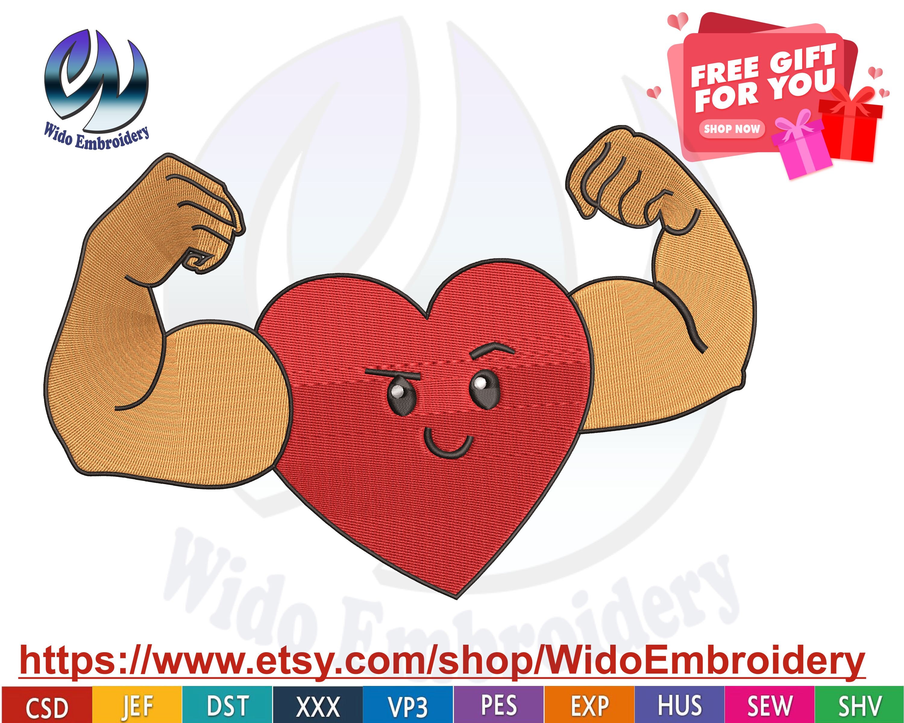 Heart Embroidery Design 5 Sizes 10 Formats Valentine's - Etsy