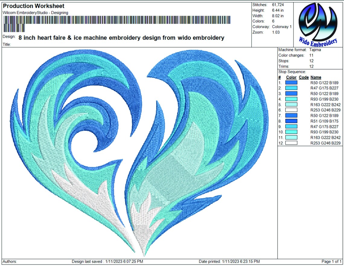 Heart Machine Embroidery Design Fire and Water 5 Sizes 10 - Etsy