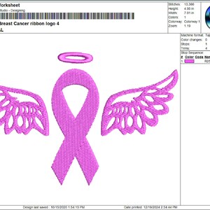 Breast Cancer Ribbon,embroidery Design,5 Sizes 10 Formats,girl ...
