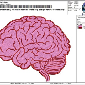 Anatomical Heart and Brain Embroidery Design, 5 Sizes 10 Formats ...