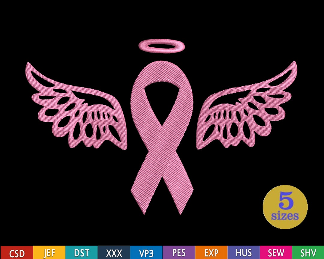 Breast Cancer Ribbon, Embroidery Design, 5 Sizes 10 Formats, Girly ...