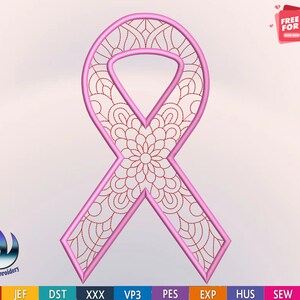 Breast Cancer Ribbon,embroidery Design, 5 Sizes 10 Formats,cancer ...