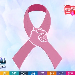 Breast Cancer Ribbon, Machine Embroidery Design, 5 Sizes 10 Formats ...