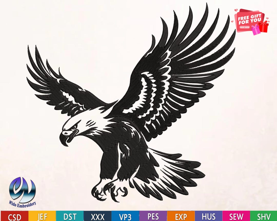 Eagle Embroidery Design,5 Sizes 10 Formats,machine,mini,red Bird ...