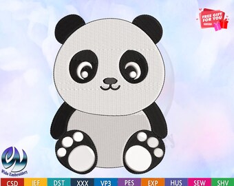 Cute Panda Embroidery Design Cute Panda Embroidery Pattern - Etsy