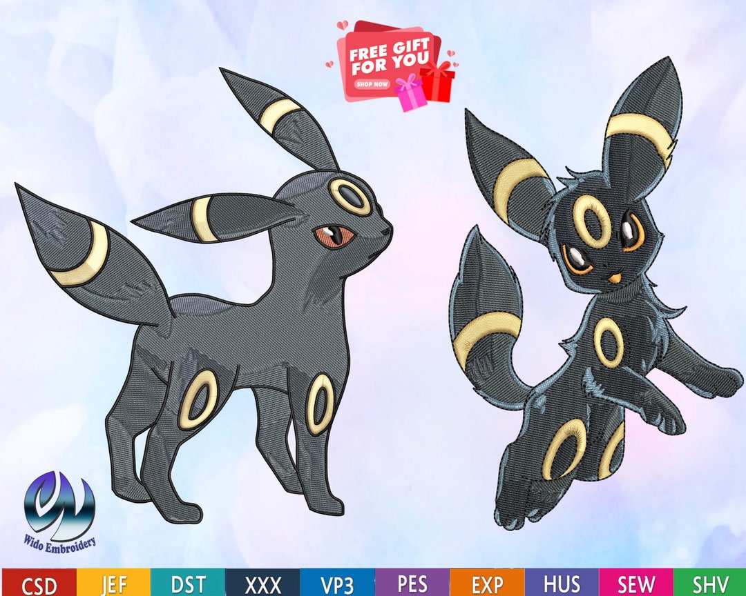 Umbreon Pokemon Machine EMBROIDERY DESIGN,5 Sizes 10 Formats,instant ...