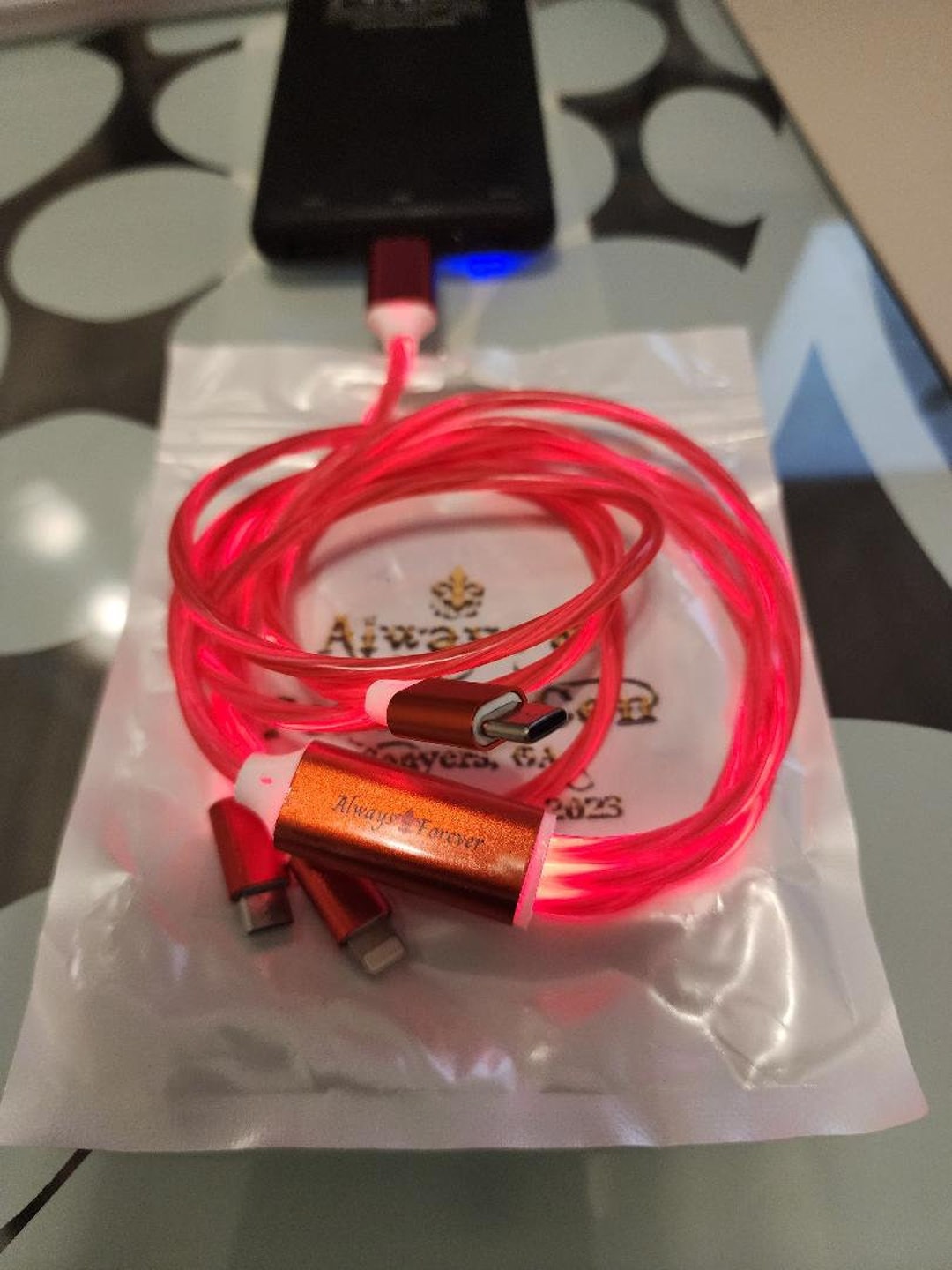 3 in 1 LED Fast Charger Always & Forever Logo - Etsy
