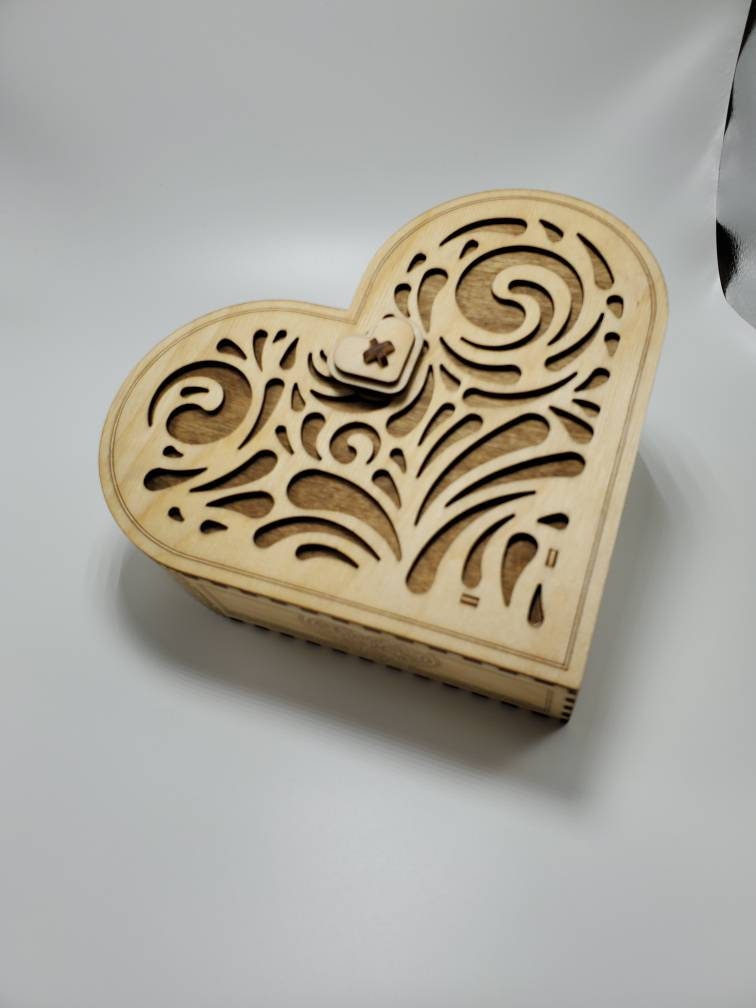 Heart shaped jewelry box keepsake box 8in x 9in | Etsy