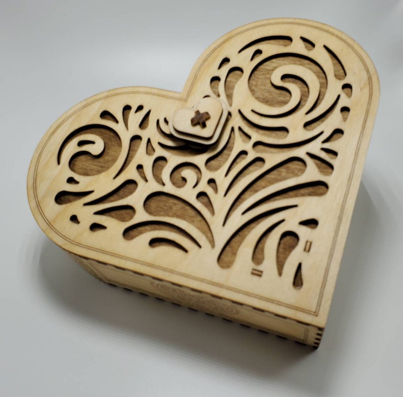 Heart Shaped Jewelry Box Keepsake Box 8in X 9in - Etsy
