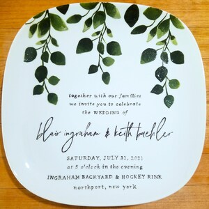 Wedding Plate Hand Painted, Wedding Invite Gift, Bridal Shower Gift ...