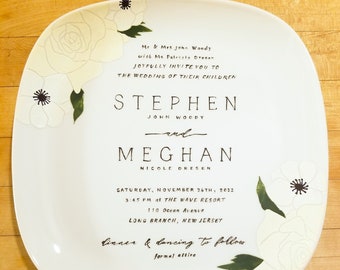 Wedding Plate Hand Painted, Wedding Invite Gift, Bridal Shower Gift ...