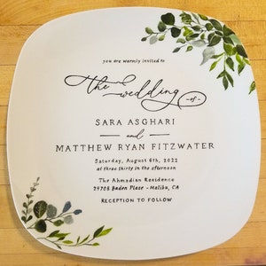 Wedding Plate Hand Painted, Wedding Invite Gift, Bridal Shower Gift ...