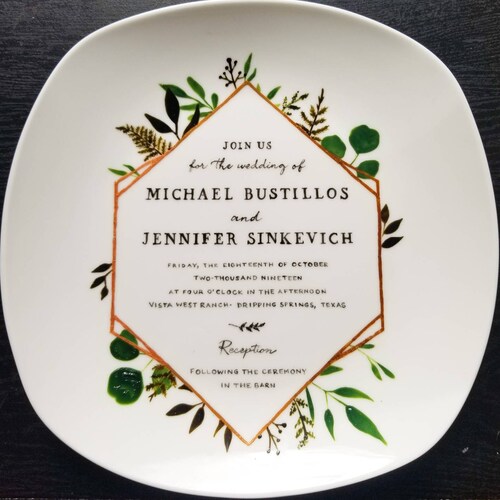 Unique Wedding Gift Invitation Plate Keepsake for Couples - Etsy