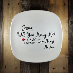 Will You Marry Me Marriage Proposal Plate Marriage Proposal - Etsy
