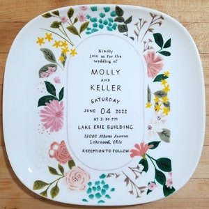 Wedding Invite Gift, Personalized Wedding Gift, Wedding Plate Hand ...