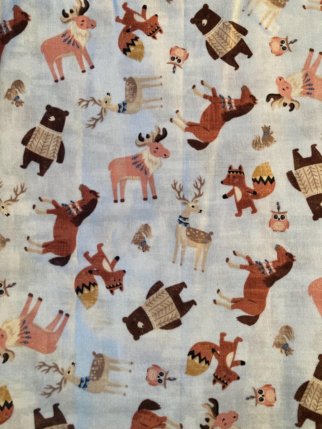 Whimsical Woodland Animals, Cotton Fabric: Quilting and Sewing Material ...