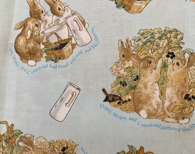 Beatrix Potter Rabbit Fabric, Bunny Fabric, Flopsy, Mopsy Cotton Fabric ...